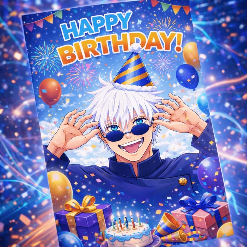 Otaku Birthday Card - Etsy