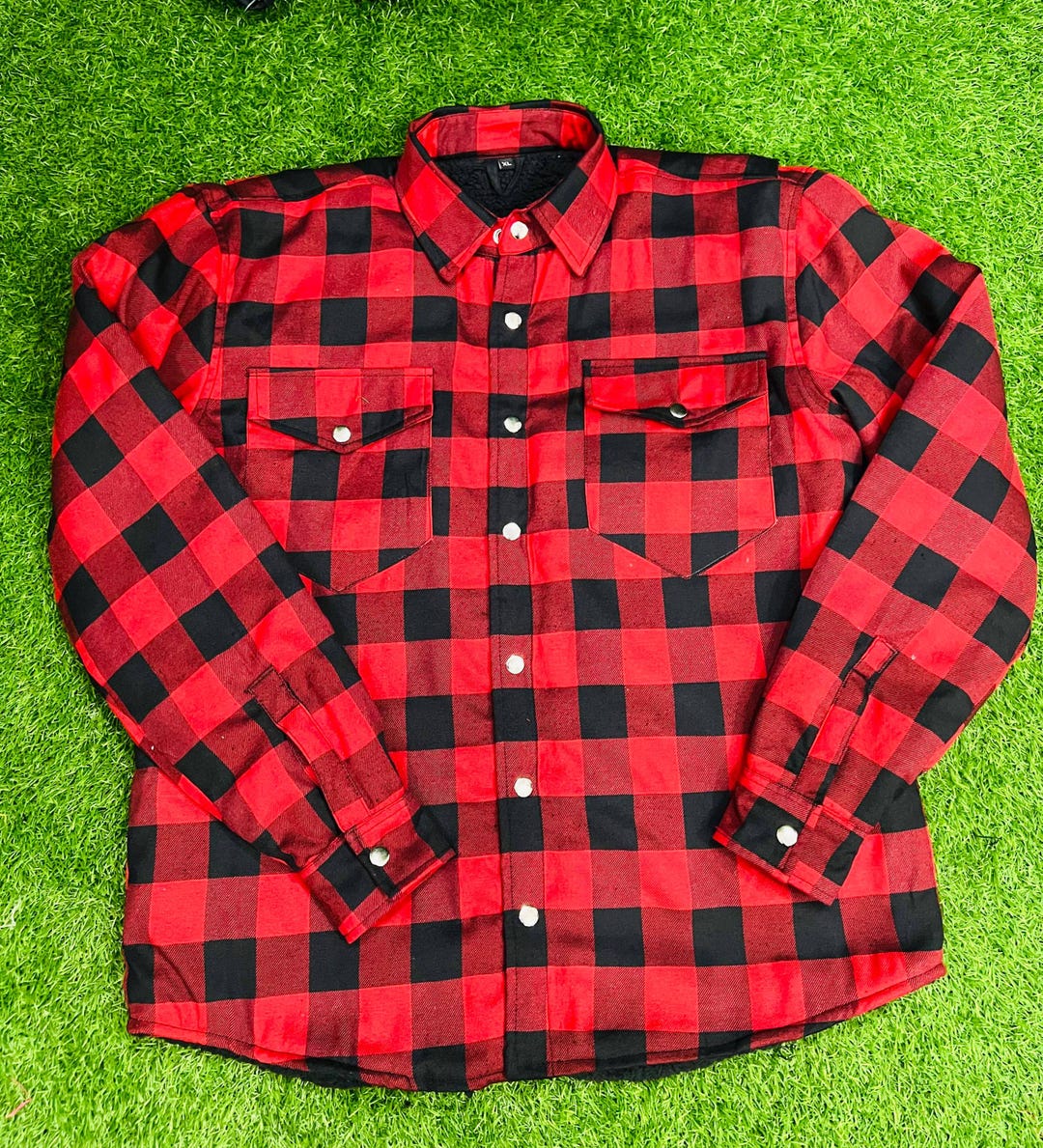 Men’s Motorcycle Flannel Shirt Kevlar Riding Jacket, Concealed Carry ...