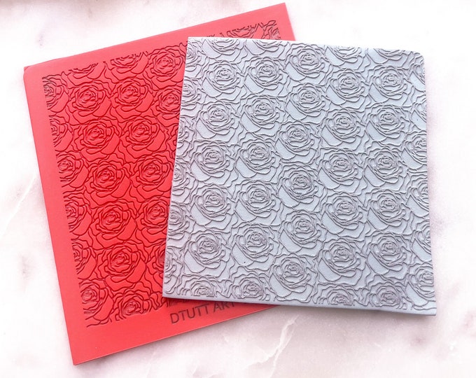 TM10 Single Roses TEXTURE MAT STAMP // Clay Earrings, Clay Jewelry ...