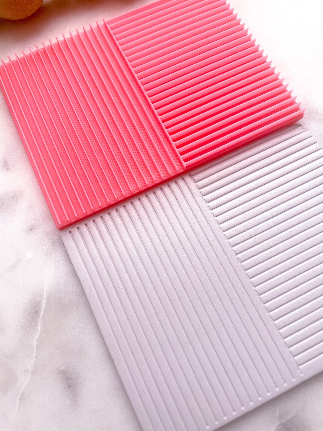 DOUBLE LINES TEXTURE Plate // Polymer Clay, Embossed Texture Plate, Pla ...