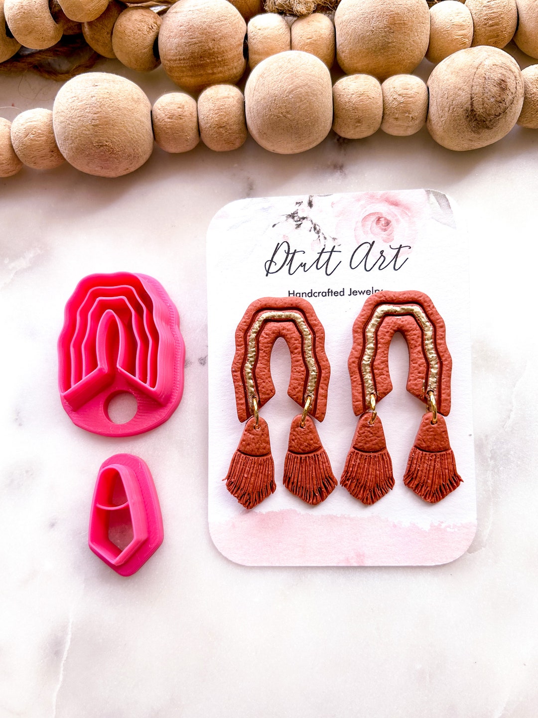 SQUIGGLY RAINBOW MACRAME 3 Pc Clay Cutter // Polymer Clay Cutter, Pla ...