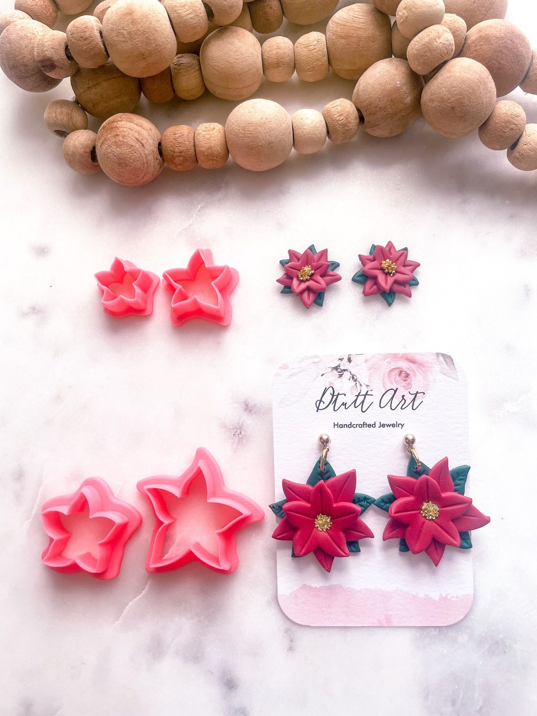 SM/LG 2 Pc POINSETTIA Cutters // Pla Filament, Winter Clay Cutters, 0 ...