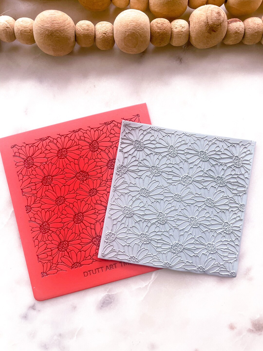 TM09 Gerber Daisies TEXTURE MAT STAMP // Clay Earrings, Clay Jewelry ...