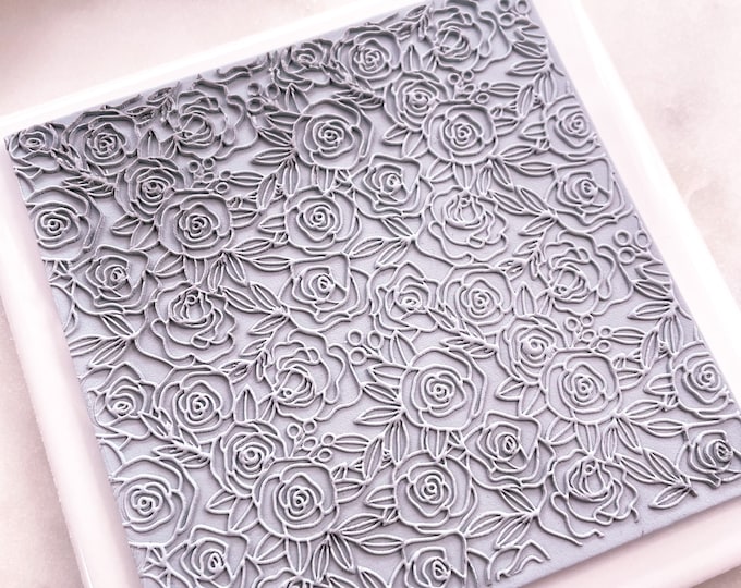 Roses Leaves TM01 TM02 Texture Mat, Clay Earrings, Clay Jewelry, Clay ...