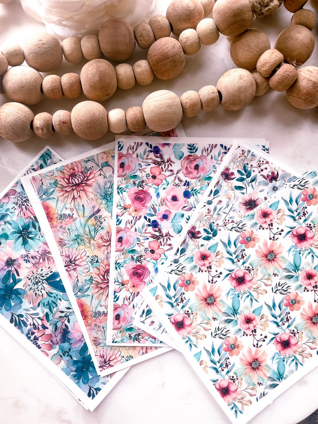 Watercolor Florals, CLAY TRANSFER PAPERS, Jewelry Making Supply - Etsy