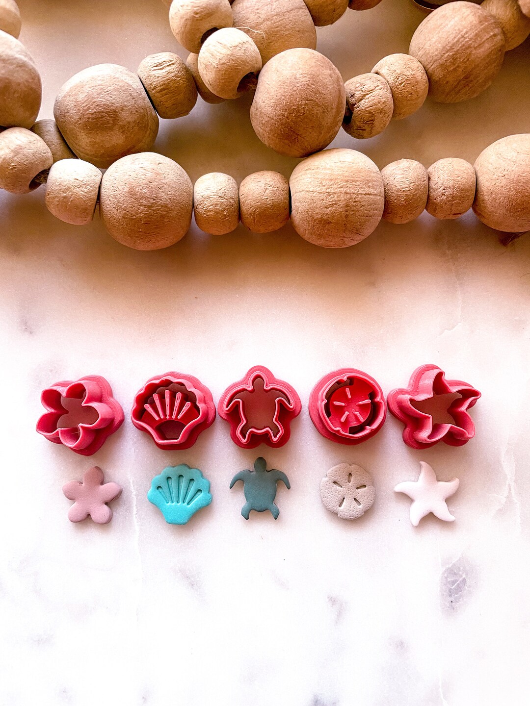 BEACH STUD CUTTERS Pack // Pla Filament, Summer Clay Cutters, Small ...