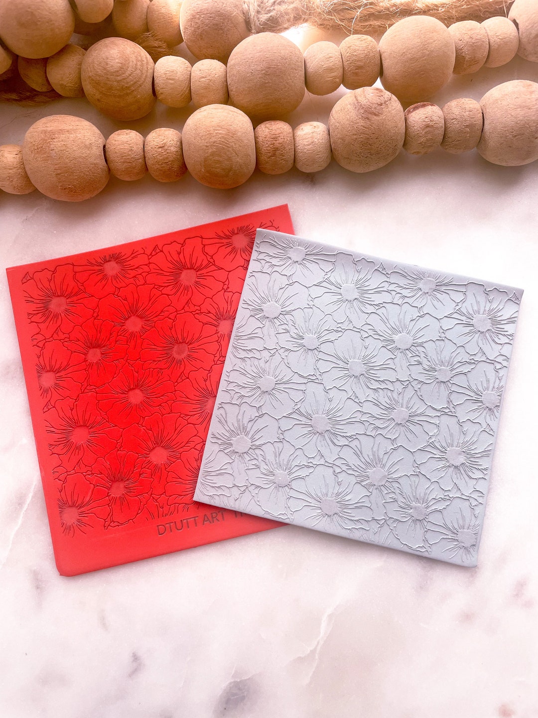 TM08 Sunflowers TEXTURE MAT STAMP // Clay Earrings, Clay Jewelry, Clay ...