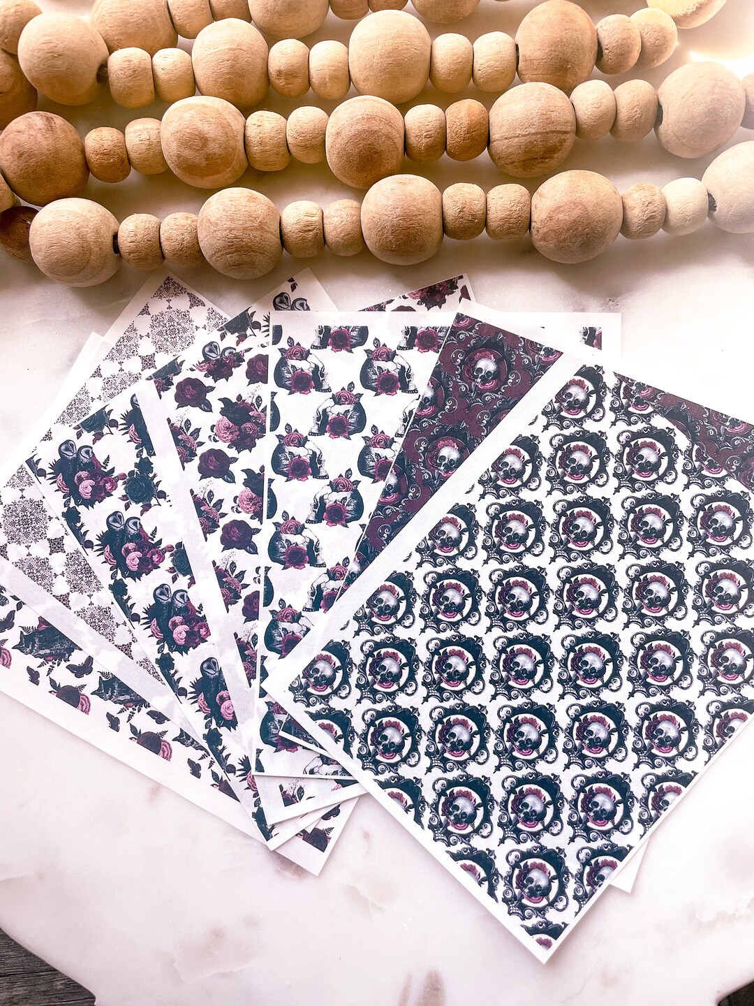 SPOOKY GOTHIC HALLOWEEN Clay Transfers Paper, Jewelry Making Supply ...