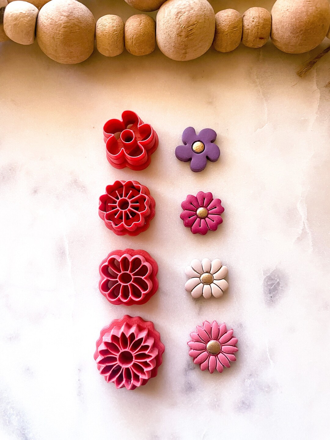 FLOWER STUD CUTTERS Pack // Pla Filament, Spring Clay Cutters, Small ...