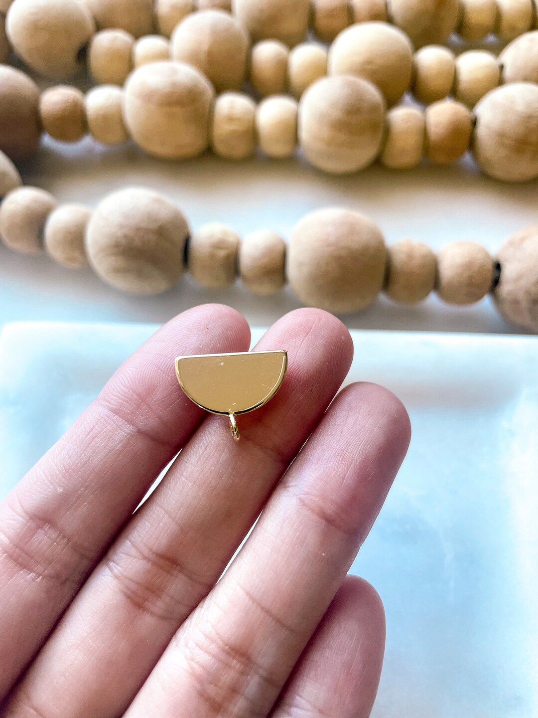 Gold Plated HALF ARC CIRCLE Stud Post - Jewelry Supply, Earring Post ...