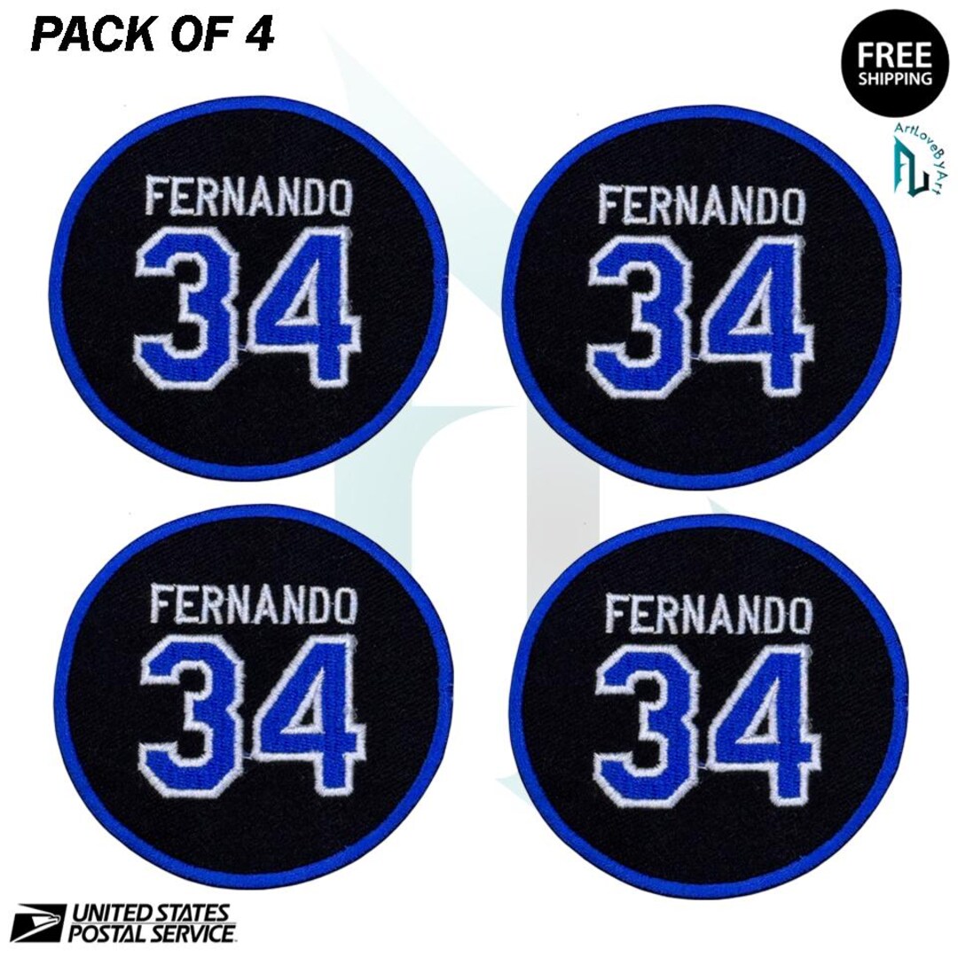 Pack of 4 Fernando 34 Valenzuela Memorial Embroidery Jersey Patch Iron ...