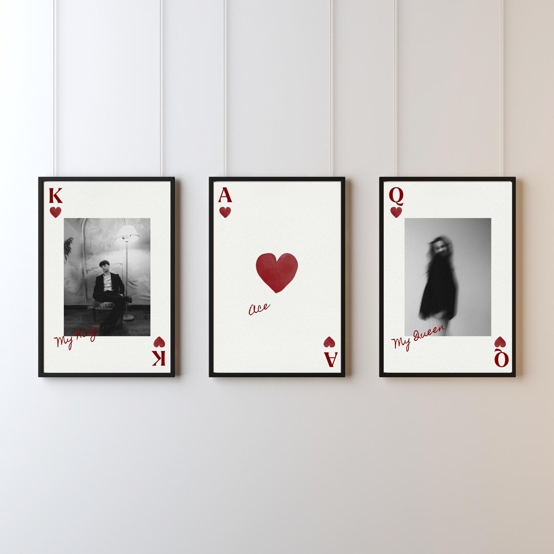 King & Queen Wall Art Set • Editable Poster • Personalized Photo Frame ...