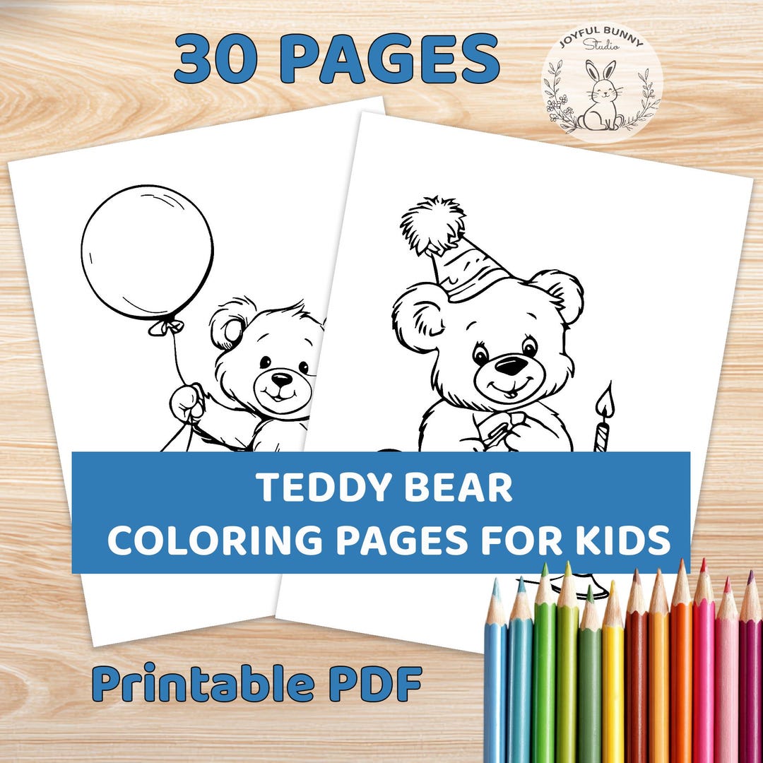 Teddy Bear Coloring Pages for Kids | 30 Printable Baby Bear Coloring ...