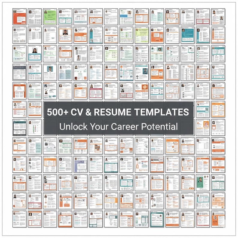 500+ Professional CV & Resume Templates Bundle | Modern, Ats-friendly ...