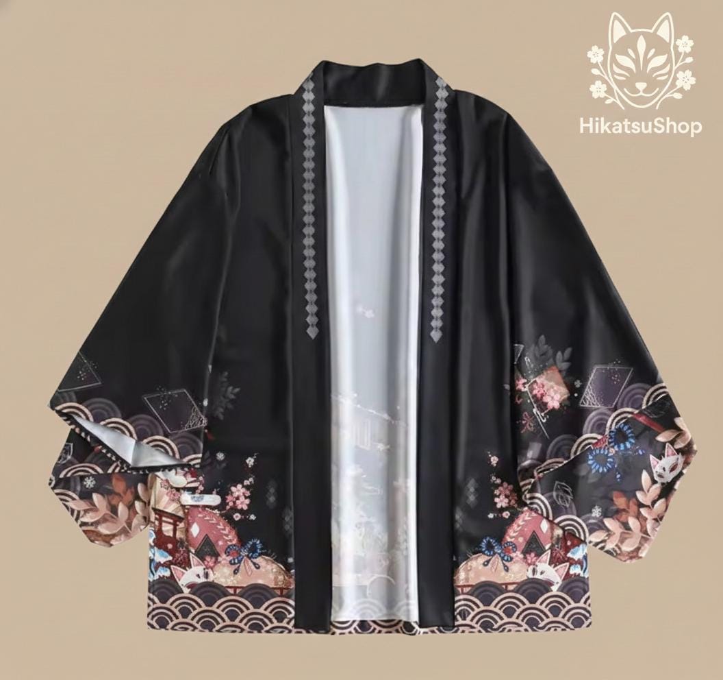 Unisex Samurai Kimono Cardigan – Japanese Streetwear Haori for Men and ...