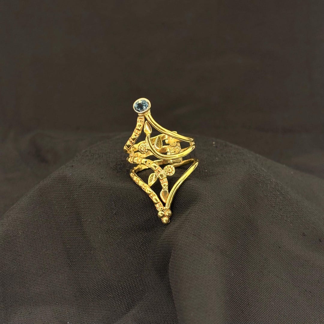 Gold Swirl Red Gemstone Arthritis Splint Ring for EDS Support - Etsy