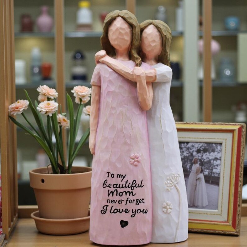 Hand-painted Mother Daughter Figurine – Sentimental Resin Statue - Etsy