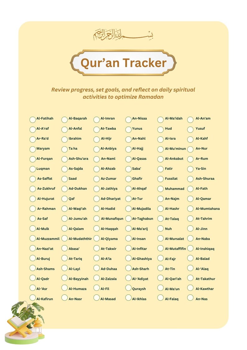 Simple Ramadan Tracker (printable A4 Portrait) Plus Stickers - Etsy