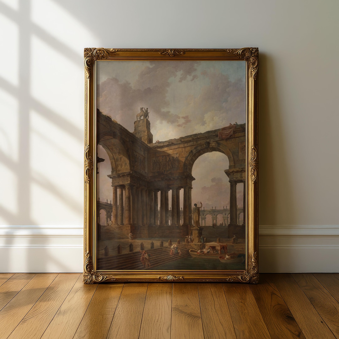 Classical Roman Ruins Art Print – Neoclassical Architecture Landscape ...