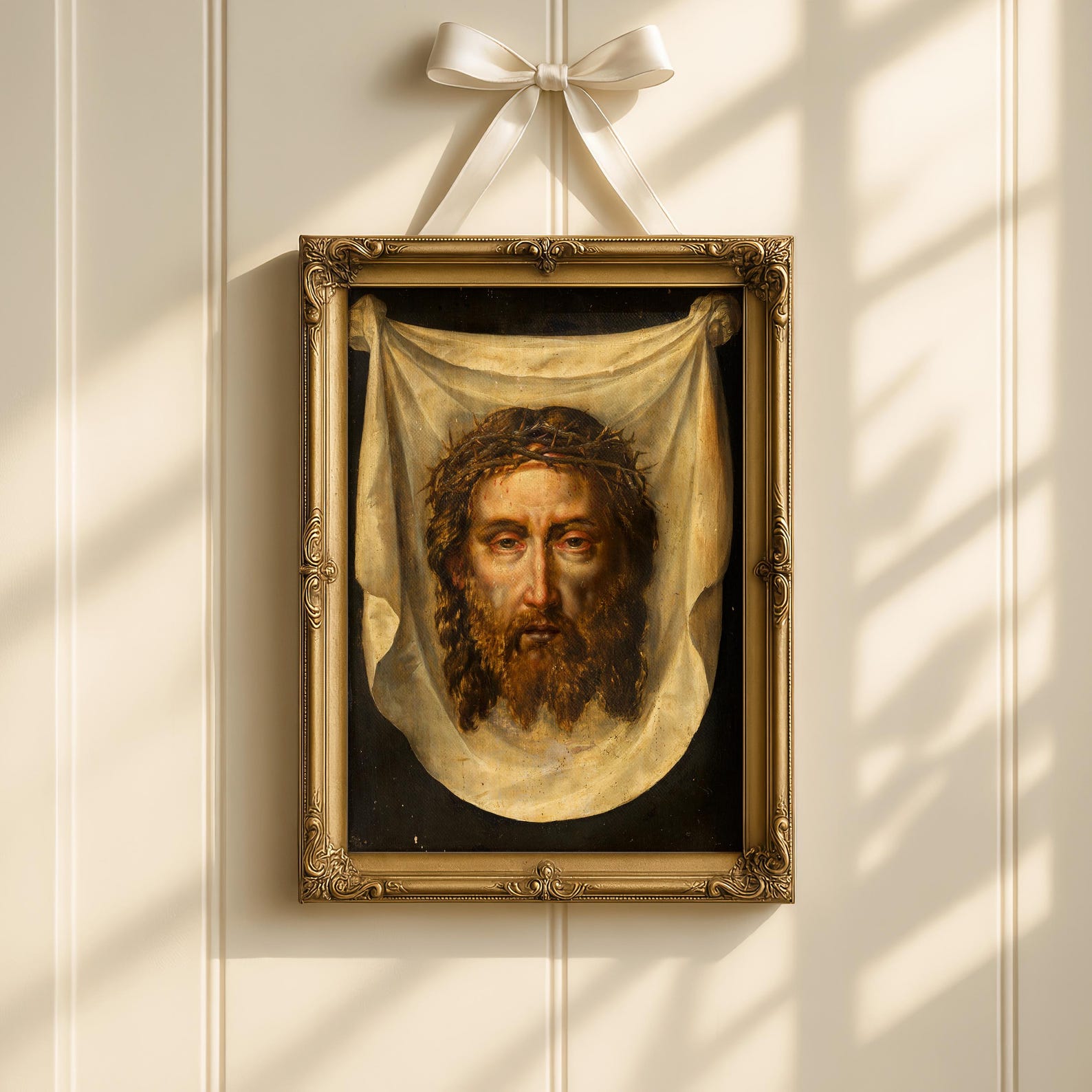 Sacred Face of Jesus Christ Art Print | Veil of Veronica, Museum Style ...
