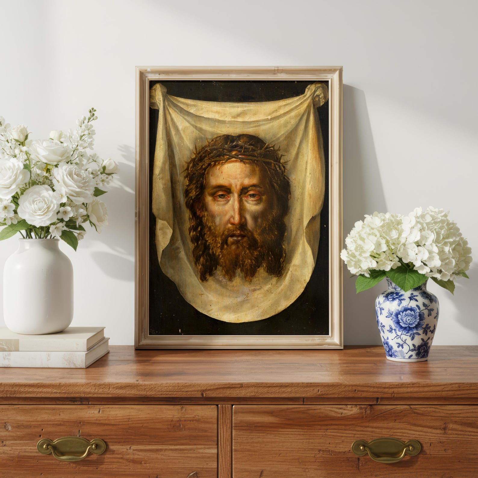 Sacred Face of Jesus Christ Art Print | Veil of Veronica, Museum Style ...