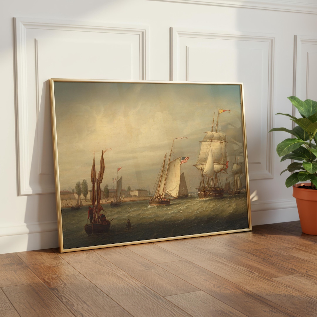 Boston Harbor 19th Century Maritime Art Print – Museum Style Seascape ...