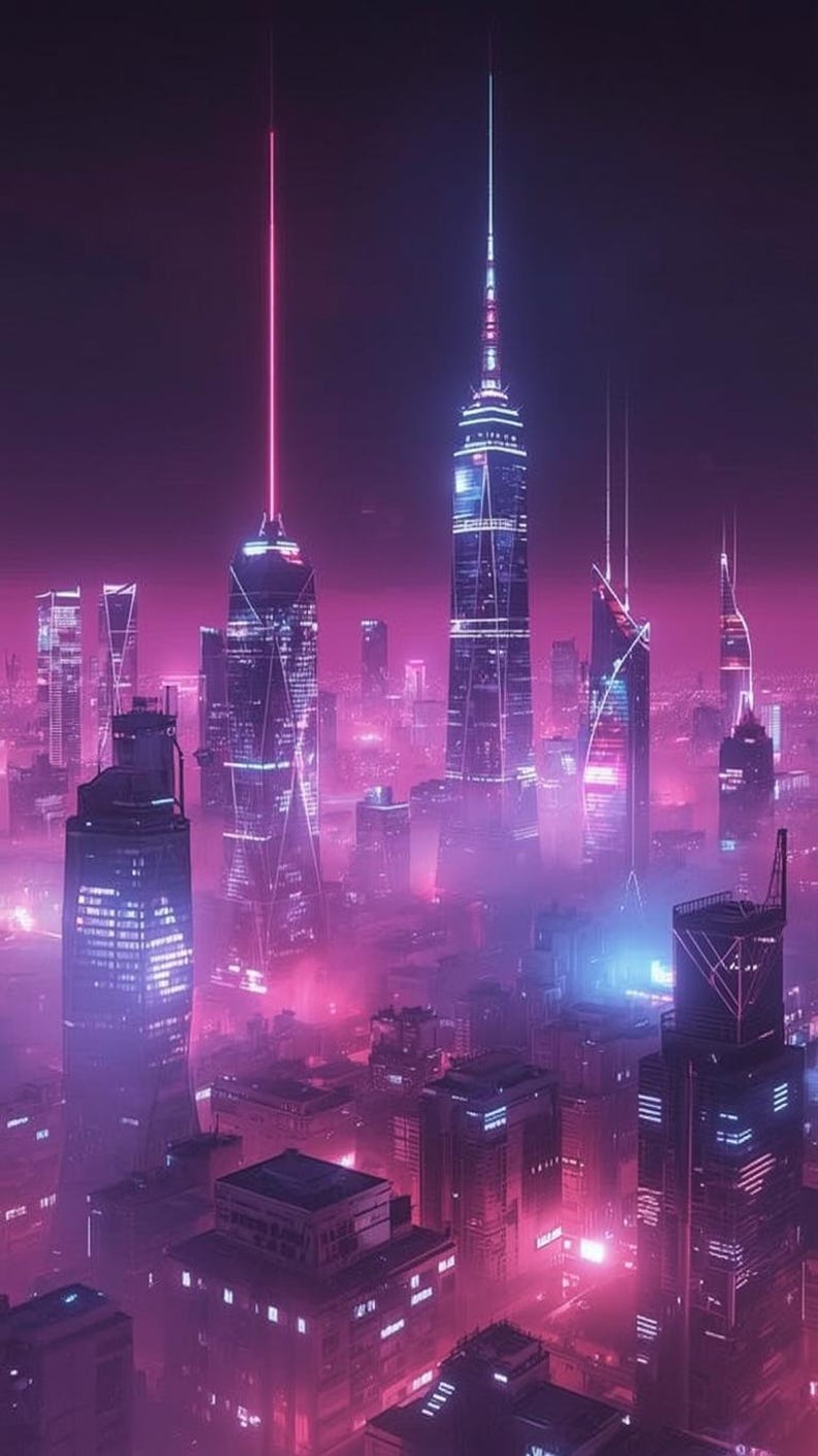 Neon Cyberpunk Wallpaper & Animated Loops Bundle (digital Download) - Etsy