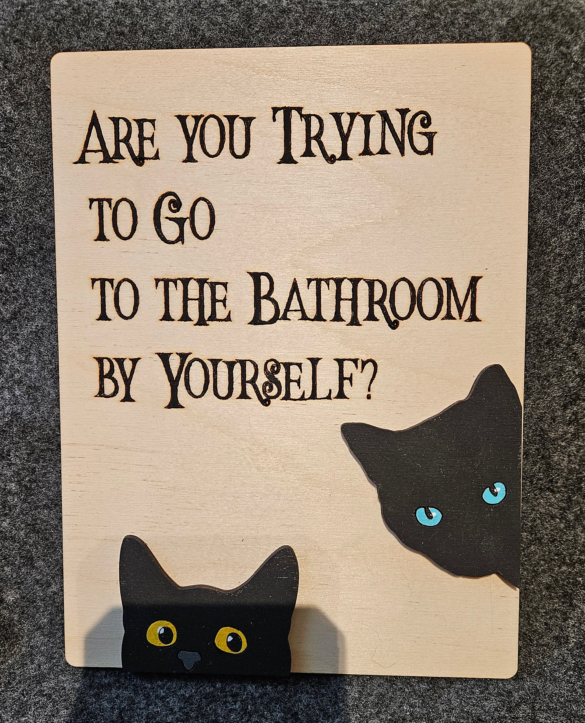 Wood Cat Sign, Laser Engraved - Etsy