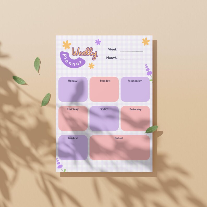 Cute Study Planner Printable A4 Pastel Student Timetable, Goals & Notes ...