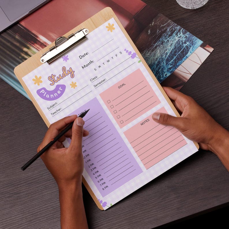 Cute Study Planner Printable A4 Pastel Student Timetable, Goals & Notes ...