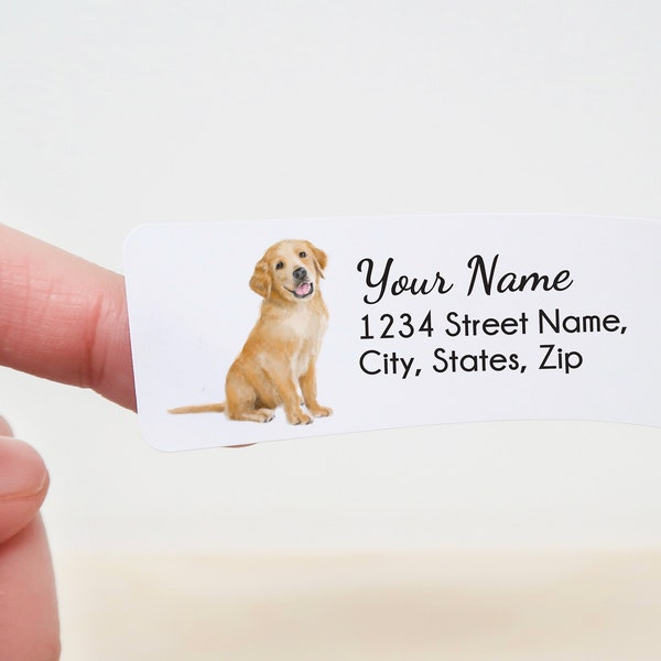 Golden Retriever Address Label - Etsy