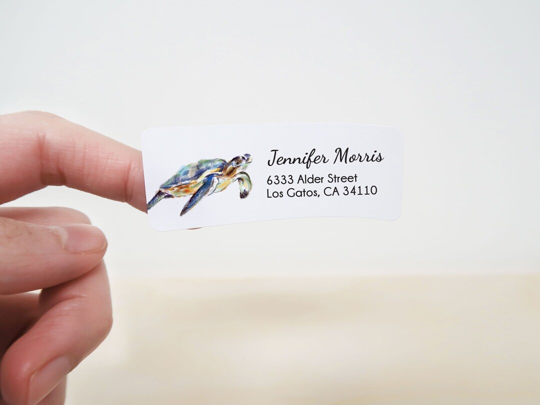 Personalized Beach Return Address Label – Custom Sea Turtle Sticker Set ...
