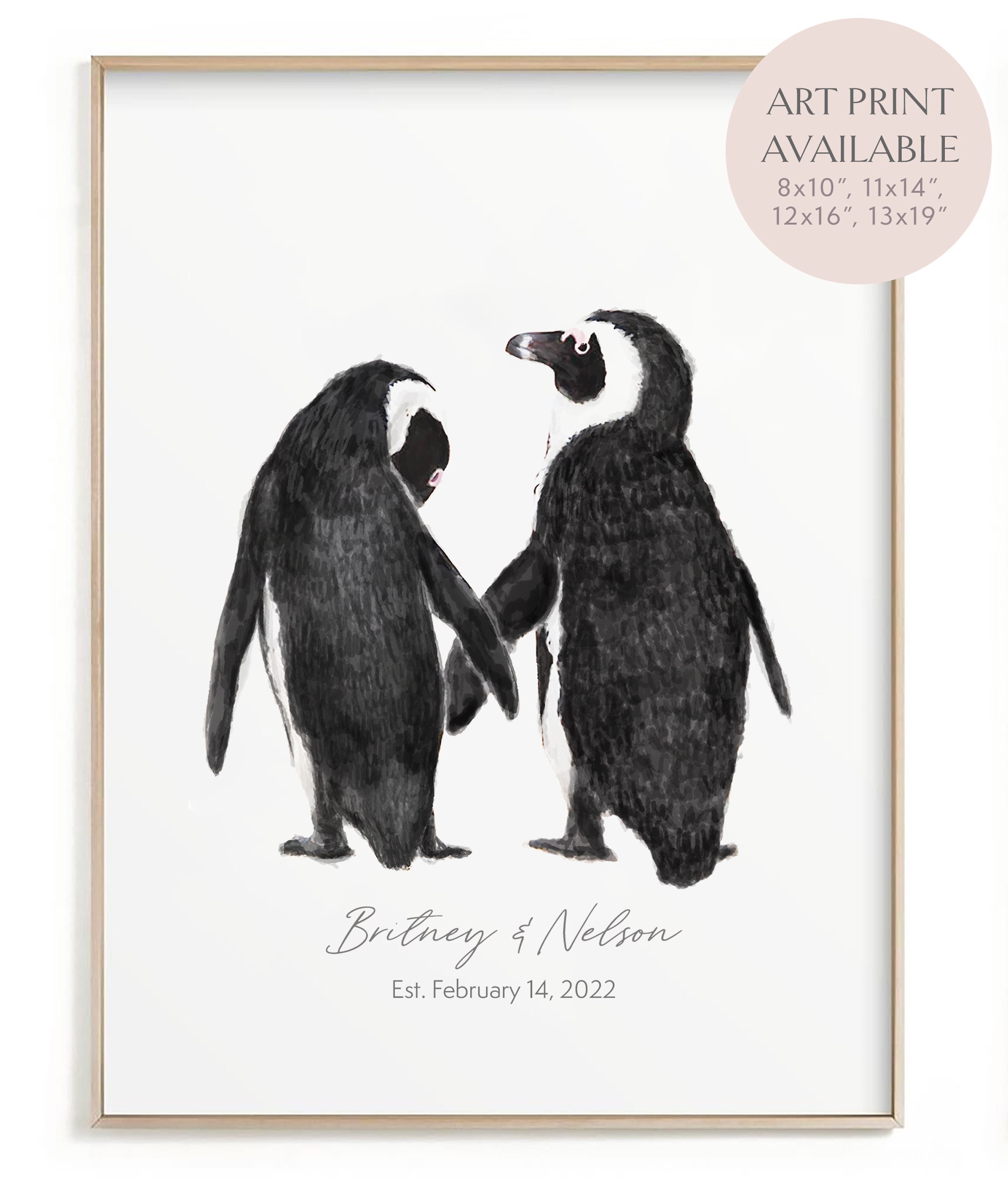 Penguin Couple Drawing