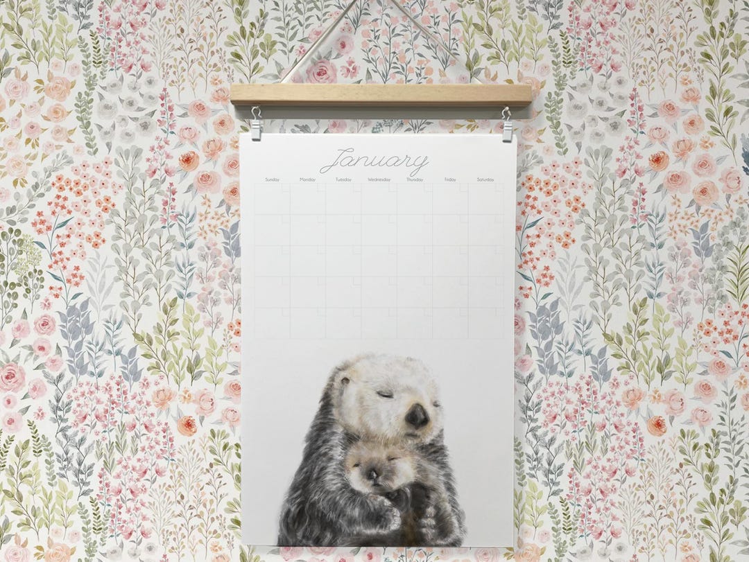 Mom Wall Planner W/ Hanger, UNDATED Baby Animal Calendar for Family ...