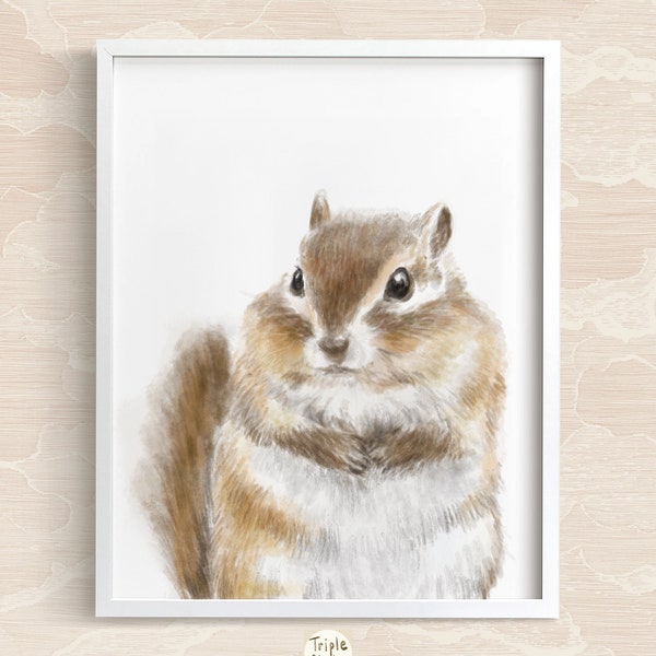 Chipmunk Art - Etsy