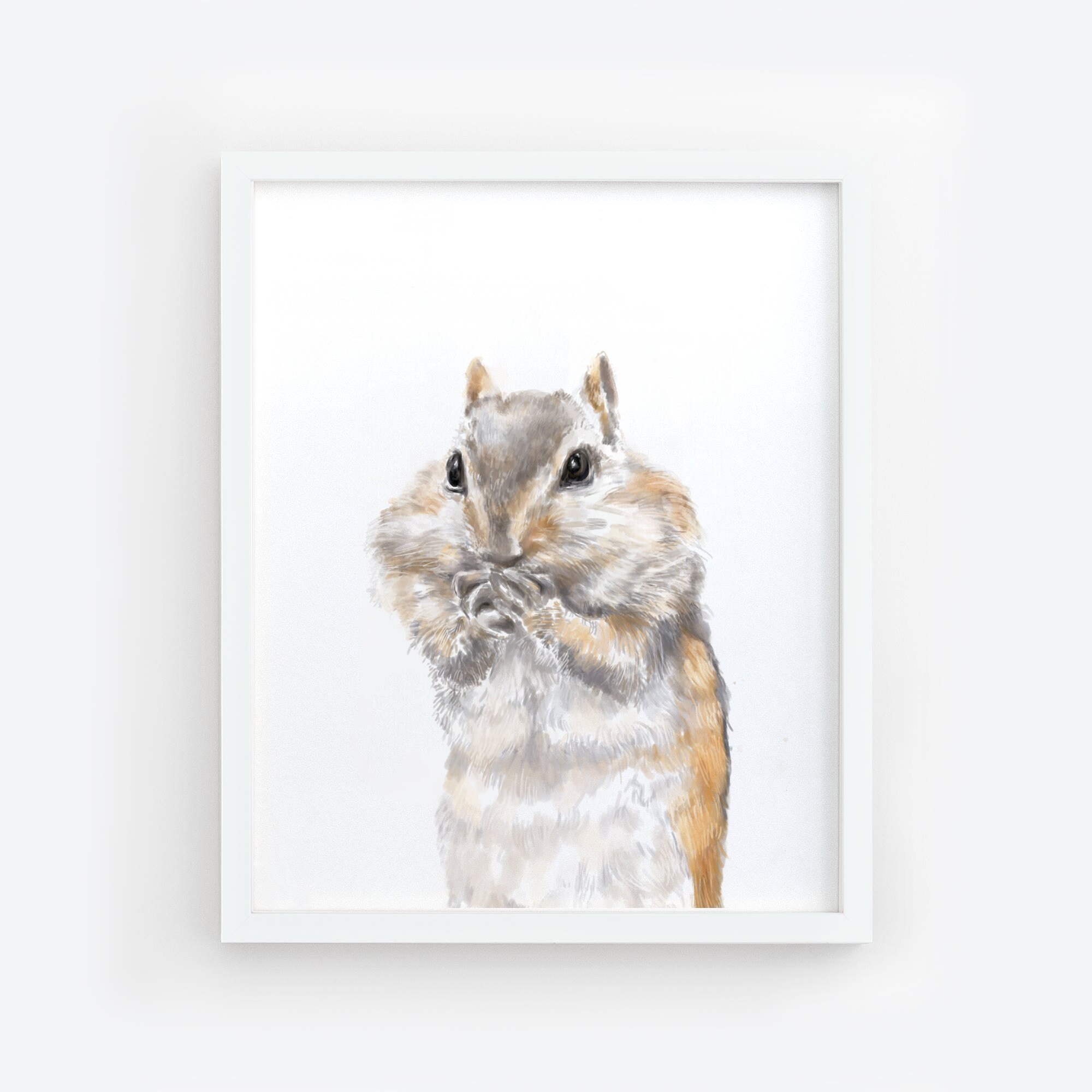 Chipmunk Art Print Cute Woodland Animal Room Decor Nursery | Etsy