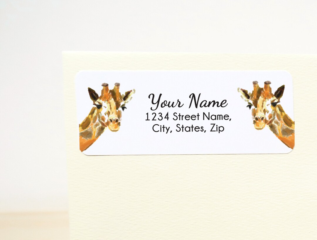 Address Label Wedding, 120 Stickers, Giraffes in Love, New Home Gift ...