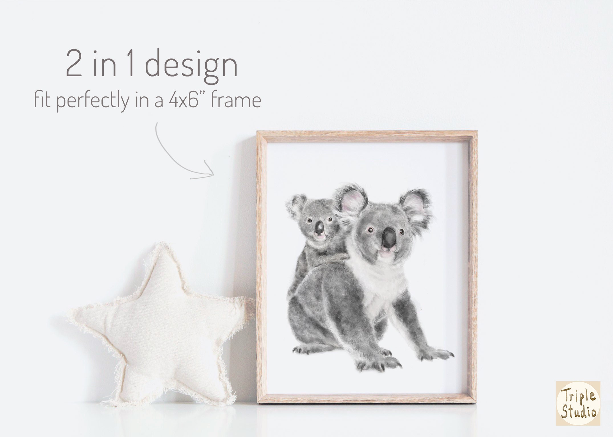 Koala Mom and Baby Card, Watercolor Australian Wildlife Art - New Mom ...