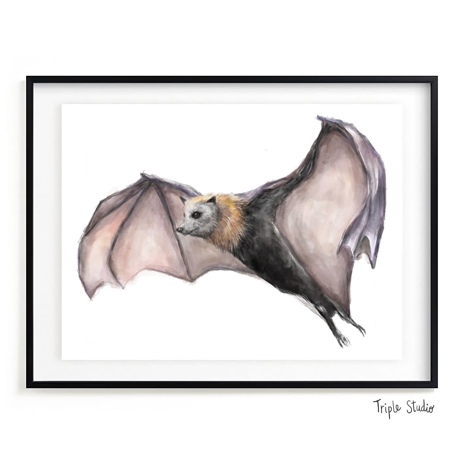 Bat Wall Art Gothic Steampunk Painting for Gender Neutral | Etsy