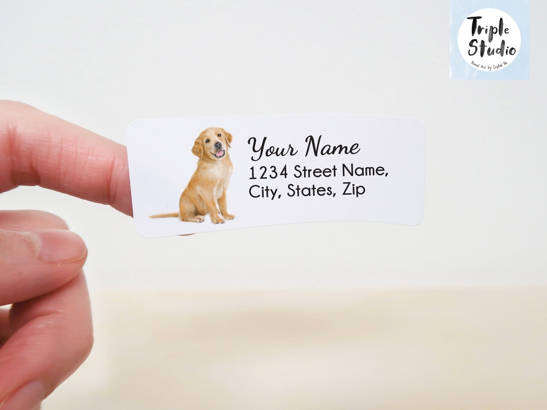 Adorable Golden Retriever Puppy Address Labels, 120 Pcs, Personalized ...