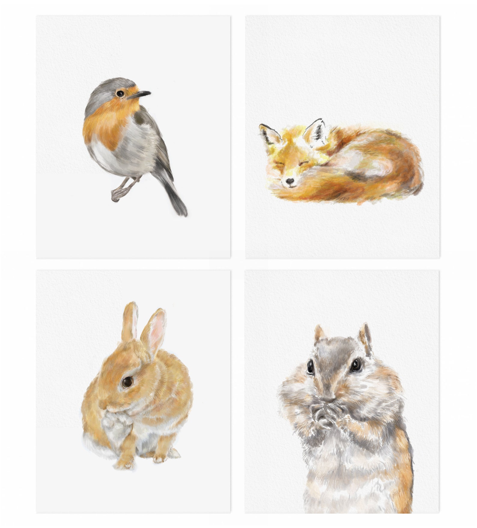 Chipmunk Art Print Cute Woodland Animal Room Decor Nursery - Etsy