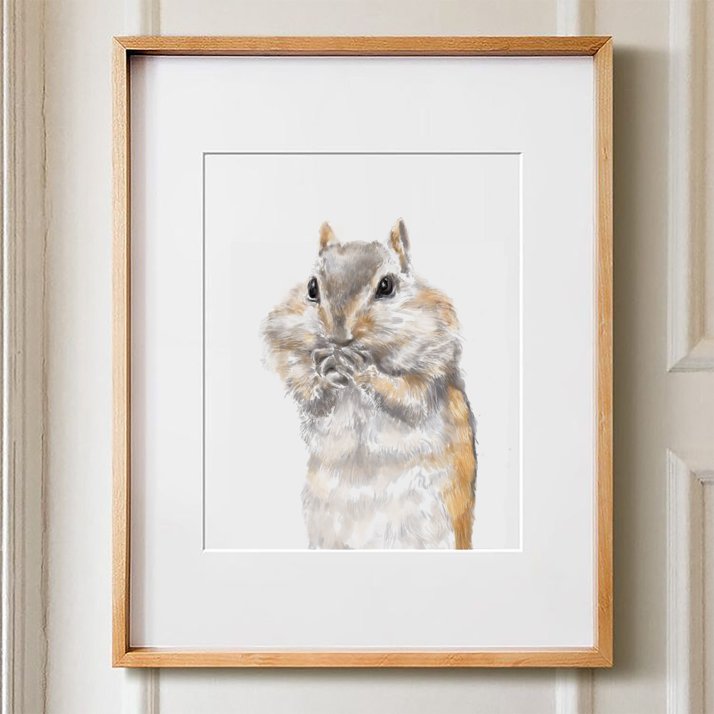 Chipmunk Art Print Cute Woodland Animal Room Decor Nursery | Etsy