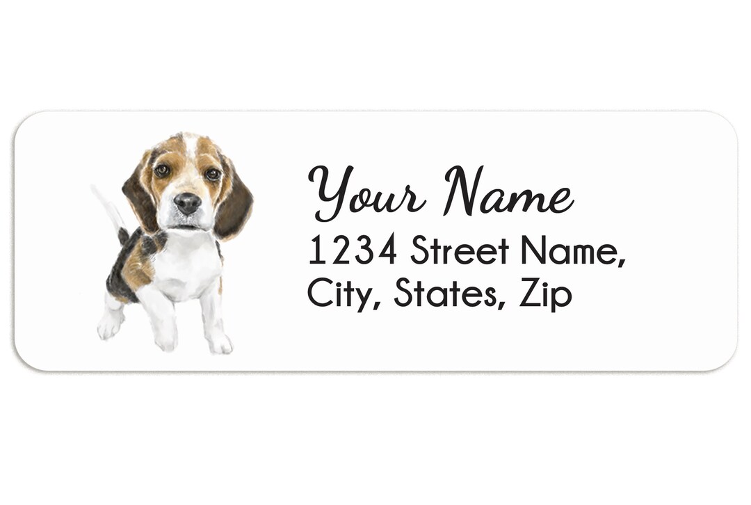 Adorable Beagle Puppy Address Labels, 120 Pcs, Personalized Stickers ...