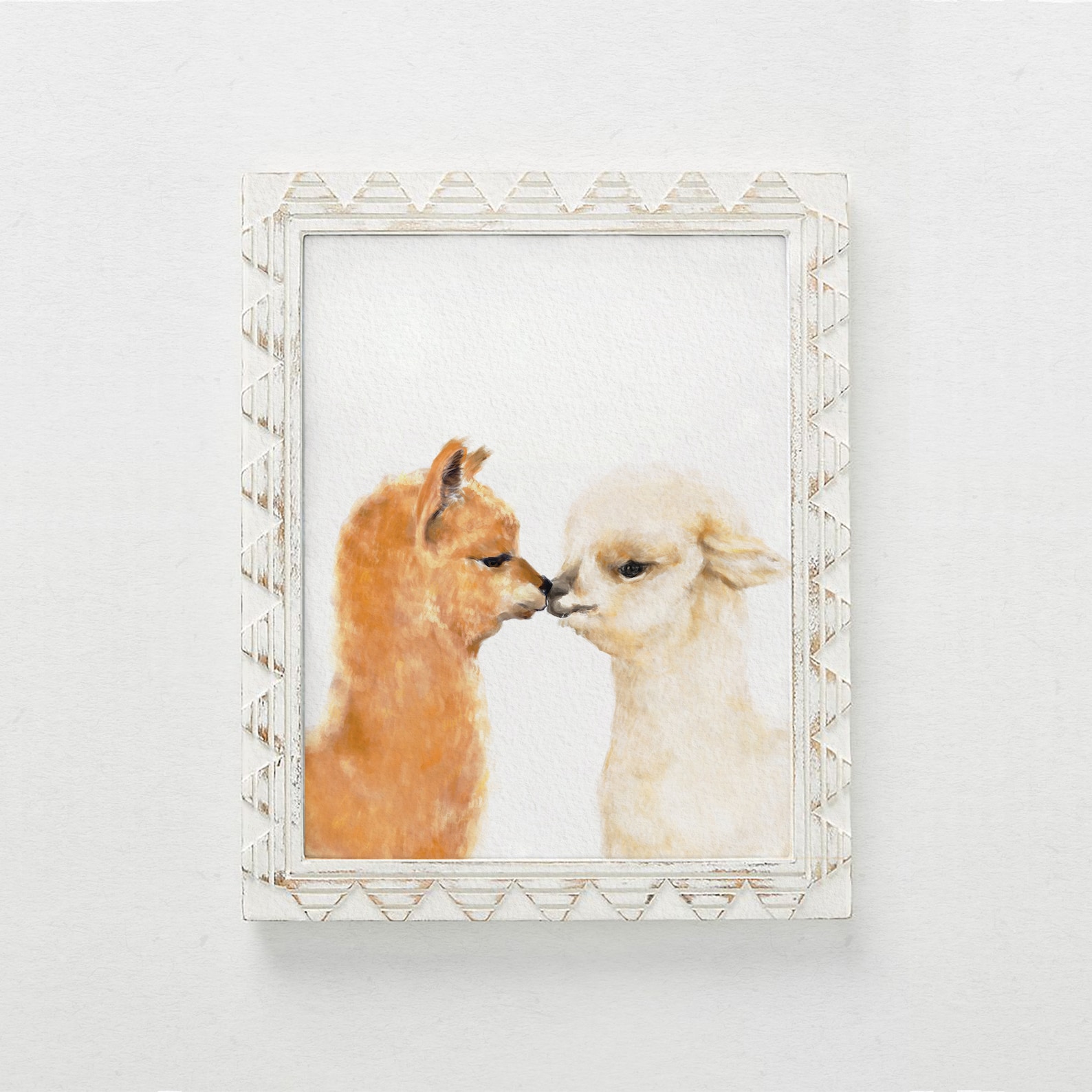 Alpaca Kiss Wall Art Hugs and Kisses, Boho Animal Poster, Llama Happy ...