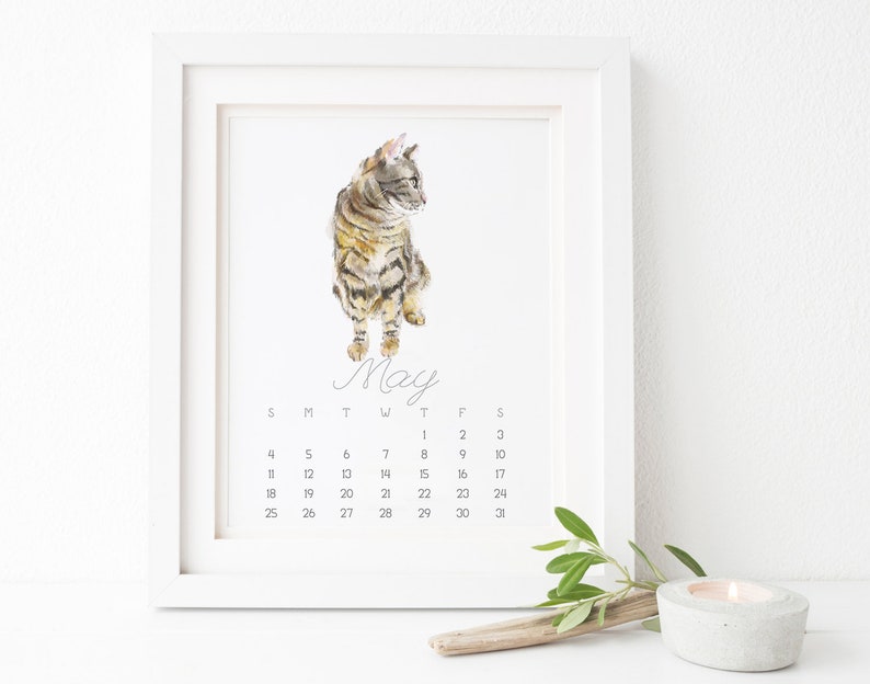 2026 Cat Desk Calendar W/ Stand - Monthly Small Mini Office Desktop ...