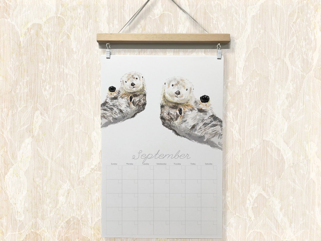 Ocean Monthly Planner, Undated Large Wall Calendar W Hanger, Sea Animal ...