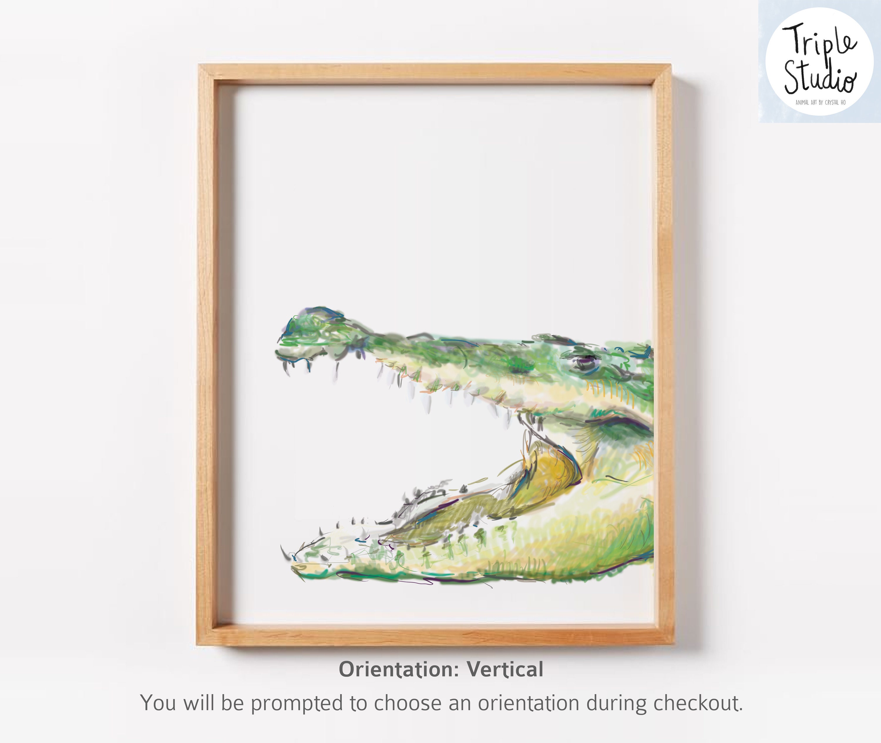 Art & Collectibles Pet Portraits Kids Safari Jungle Animal Gator Poster ...