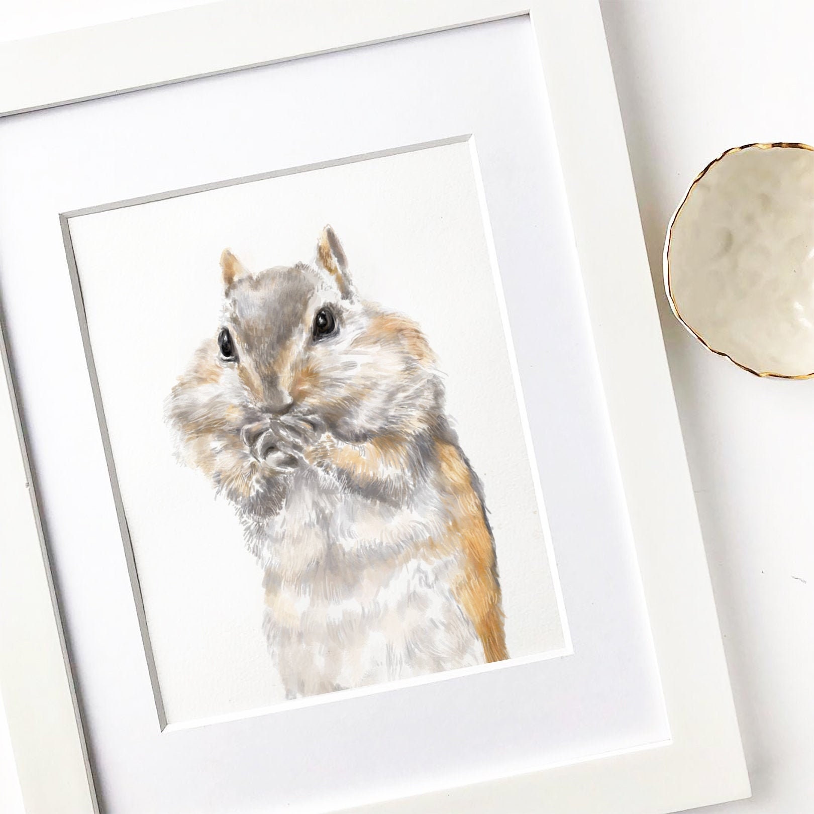 Chipmunk Art Print Cute Woodland Animal Room Decor Nursery | Etsy