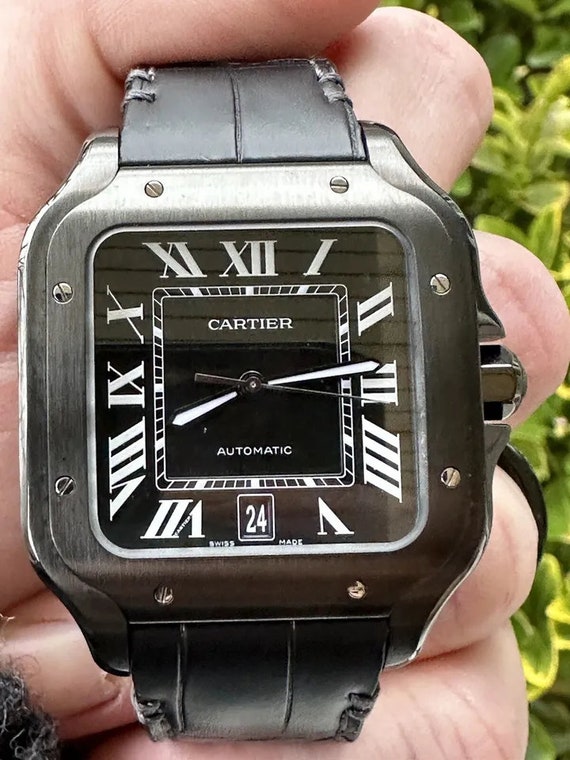 Cartier Santos De Cartier Large Model Auto Steel Mens… - Gem
