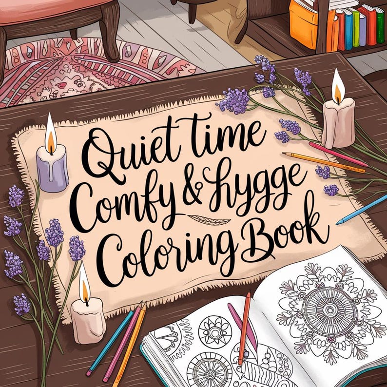 Cozy Hygge Coloring Pages for Relaxing Quiet Time (PDF Download) - Etsy
